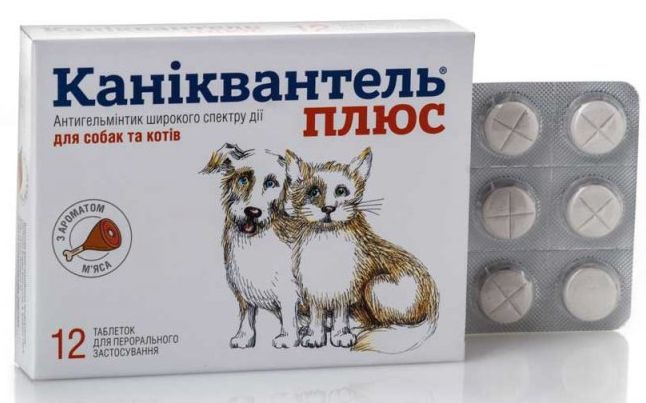Каниквантель Плюс таблетки от глистов для кошек и собак, 1 таблетка ...