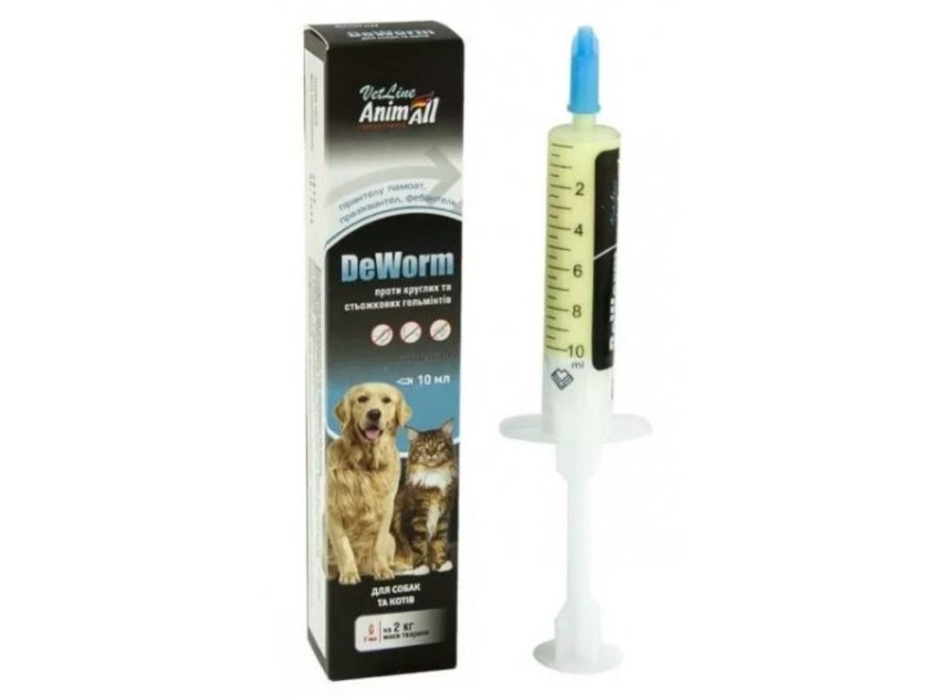 Деворм Deworm антигельмінтна суспензія для собак та котів, 10 мл ...