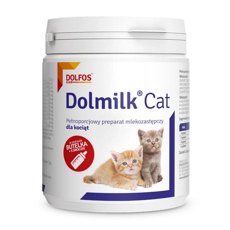 Долмілк Кет Dolfos Dolmilk Cat замінник материнського молока для кошенят, 200 гр, пляшечка з ...